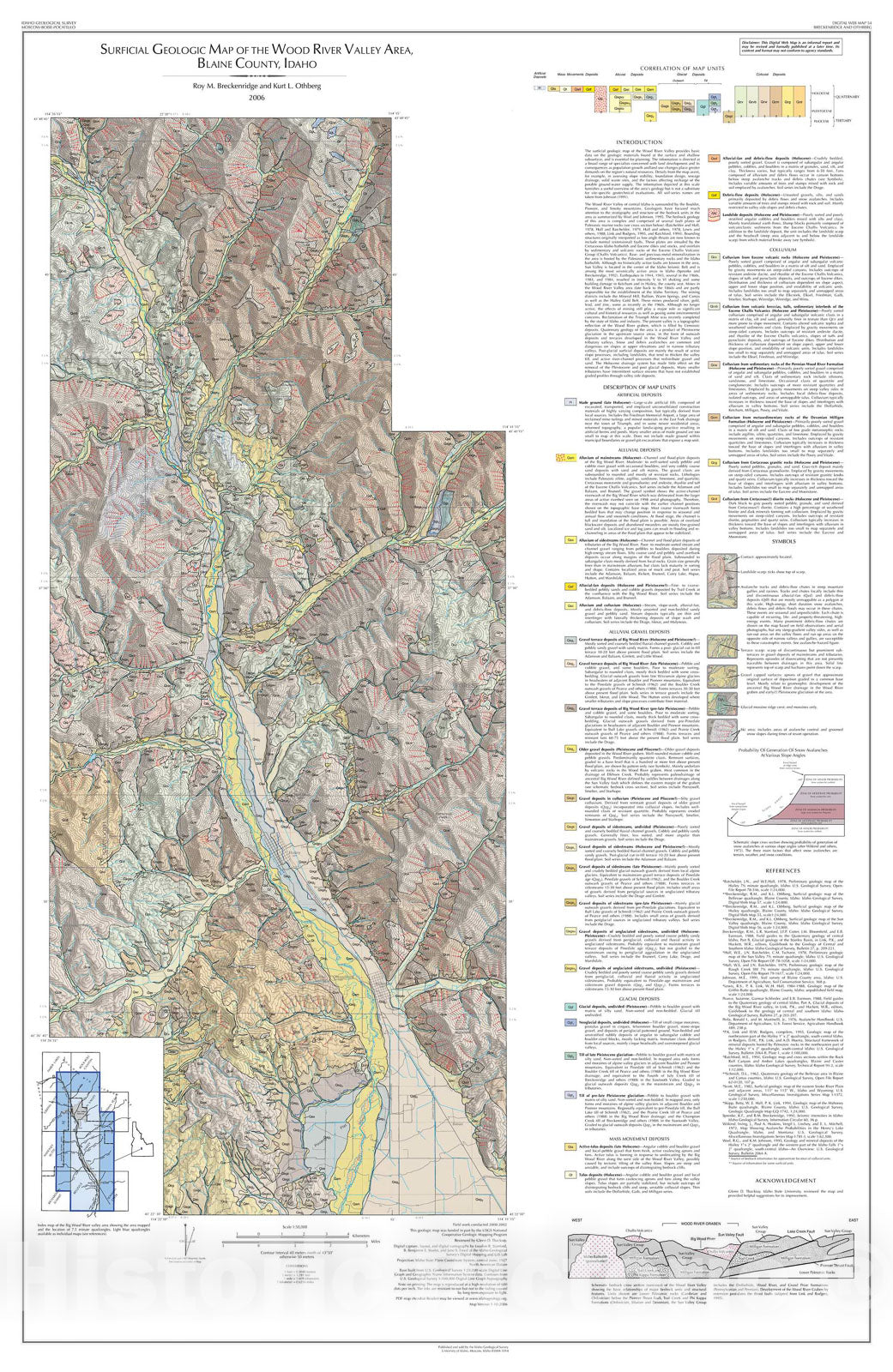 Map : Surficial Geologic Map of the Wood River Valley Area, Blaine Cou ...