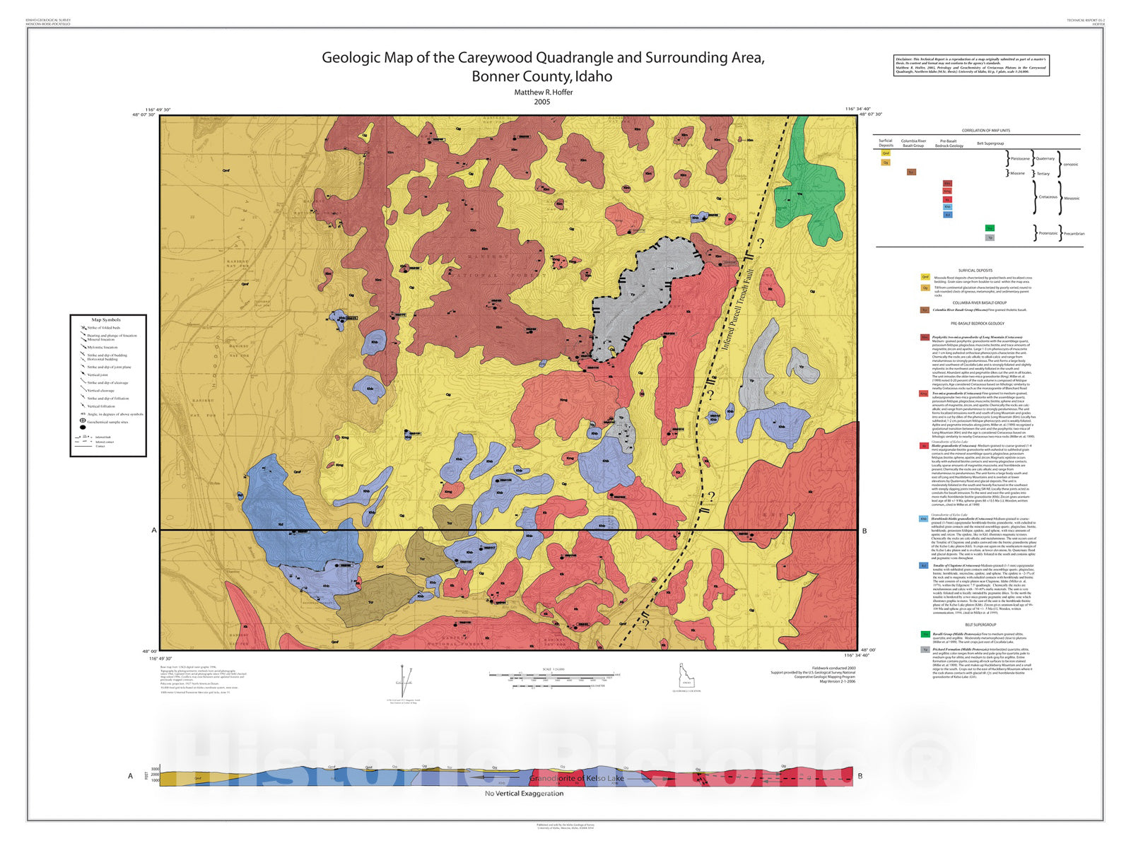 Map : Geologic Map of the Careywood Quadrangle and Surrounding Area, B ...