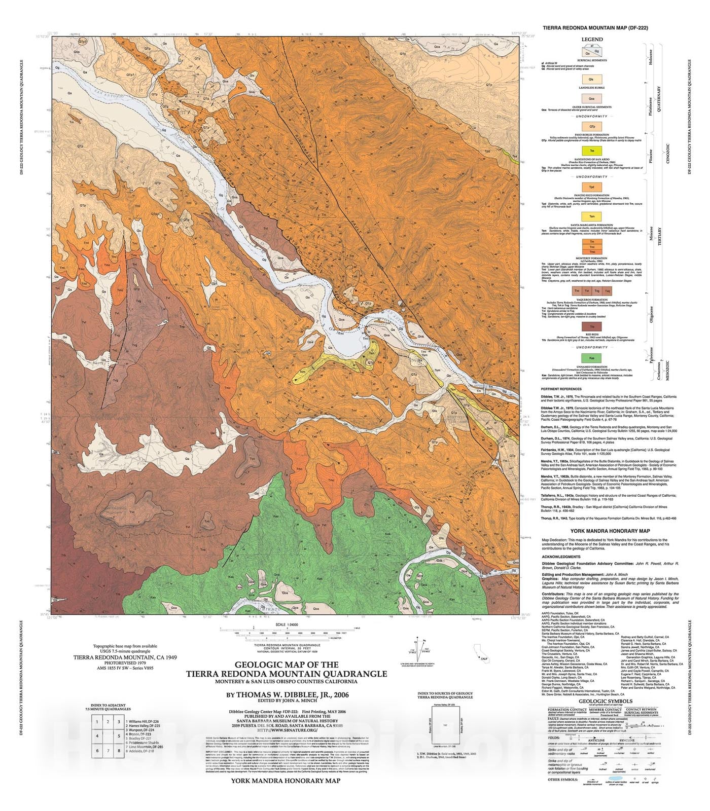 Map : Geologic map of the Tierra Redonda Mountain quadrangle, Monterey ...