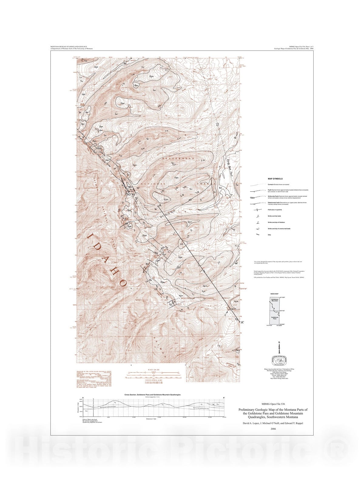 Map : Preliminary geologic map of the Montana Parts of the Goldstone M ...