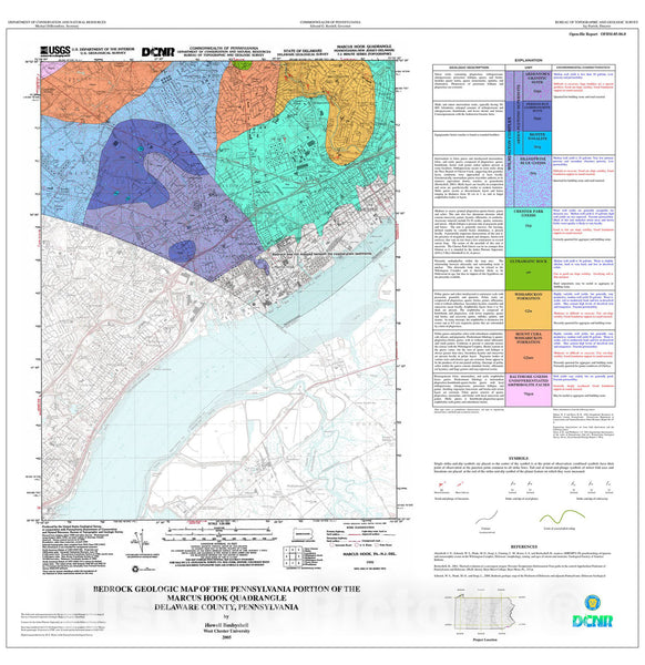 Map : Bedrock geologic map of the Pennsylvania portion of the Marcus H ...
