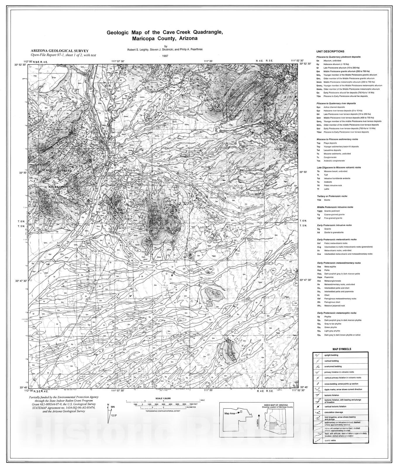 Map : Geologic map of the Cave Creek quadrangle, Maricopa County, Ariz ...