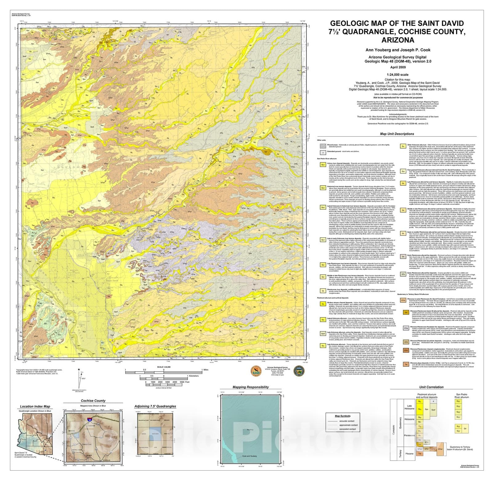 Map : Geologic map of the Saint David 7.5' Quadrangle, Cochise County ...