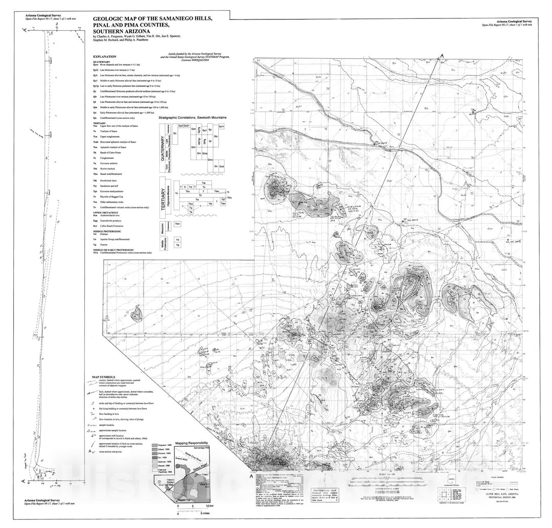 Map : Geologic map of the Samaniego Hills, Pinal and Pima Counties, so ...