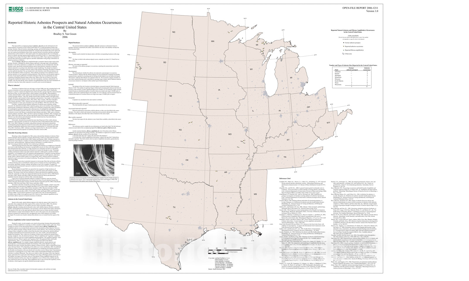 Map : Reported historic asbestos prospects and natural asbestos occurr ...