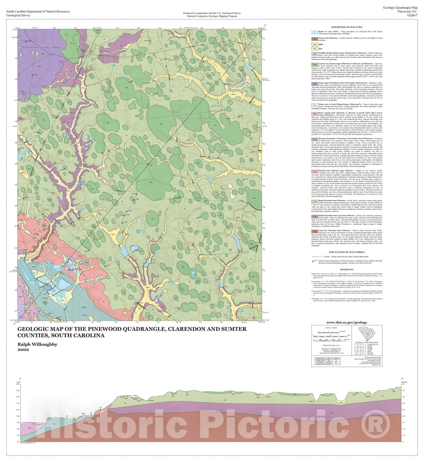 Map : Geologic map of the Pinewood quadrangle, Clarendon and Sumter Co ...