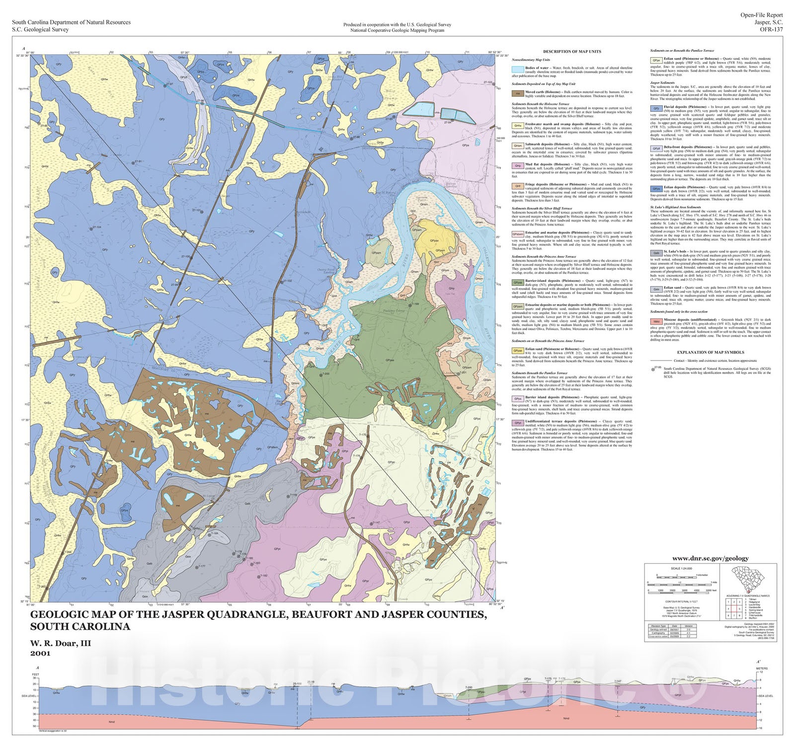 Map : Geologic map of Jasper quadrangle, Beaufort and Jasper Counties ...