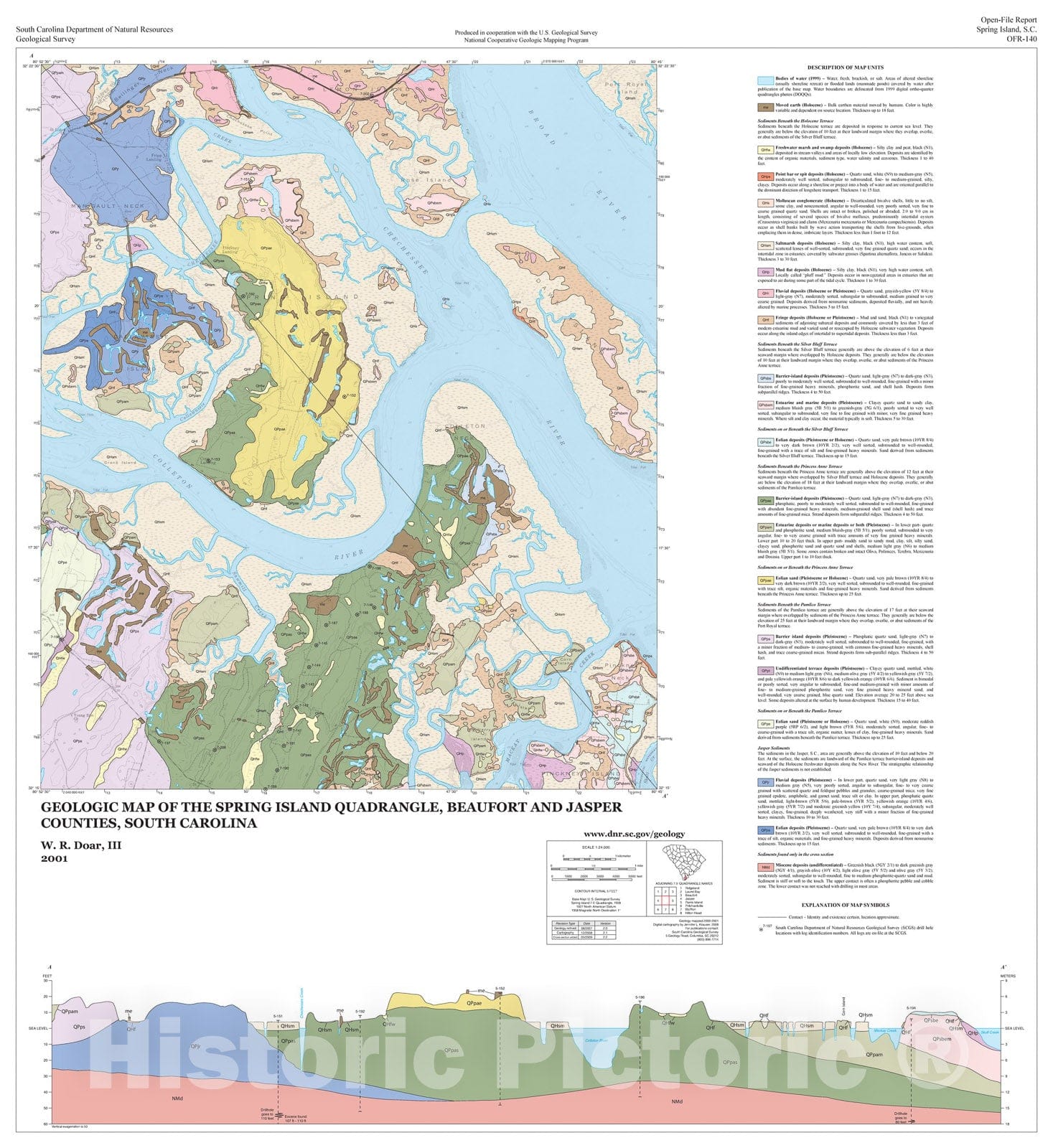 Map : Geologic map of the Spring Island quadrangle, Beaufort and Jaspe ...