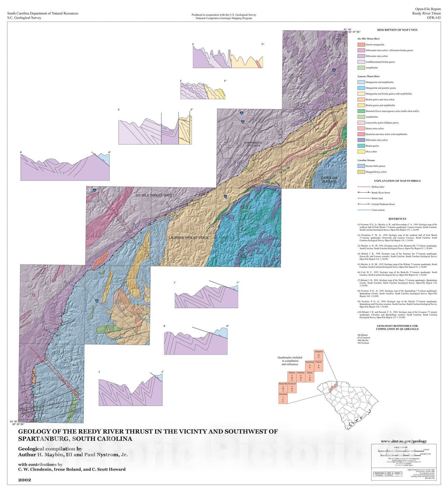 Map : Geology of the Reedy River Thrust in the Vicinity and Southwest ...