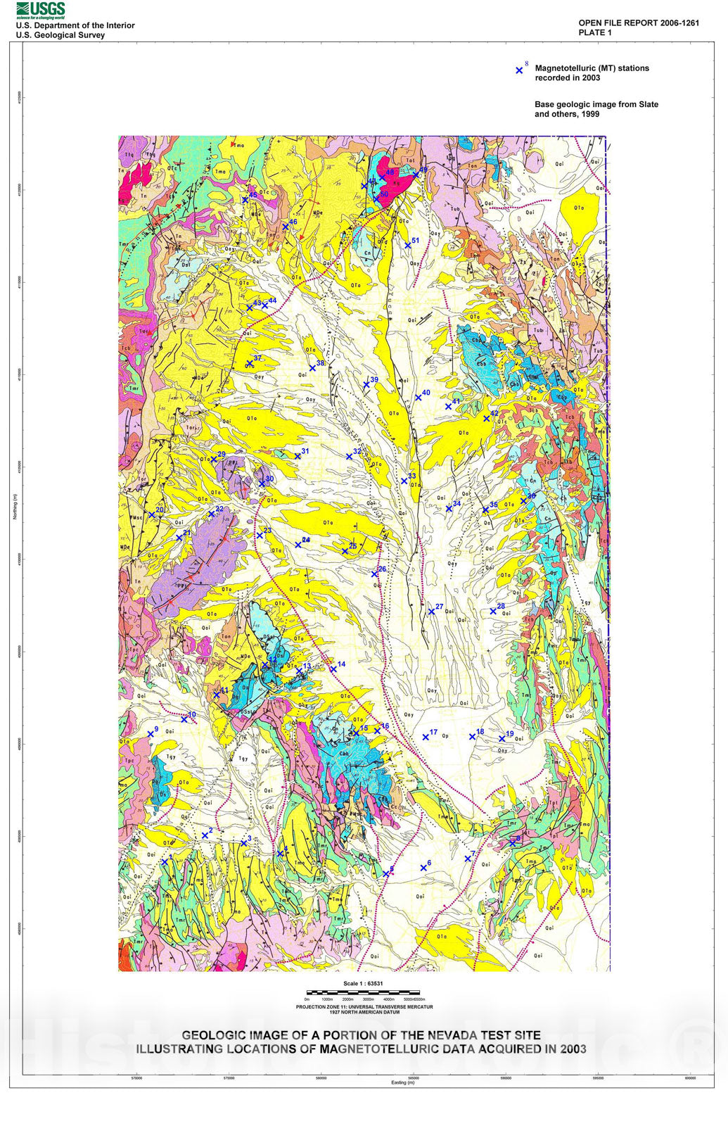 Map : Deep resistivity structure of Yucca Flat, Nevada Test Site, Neva ...