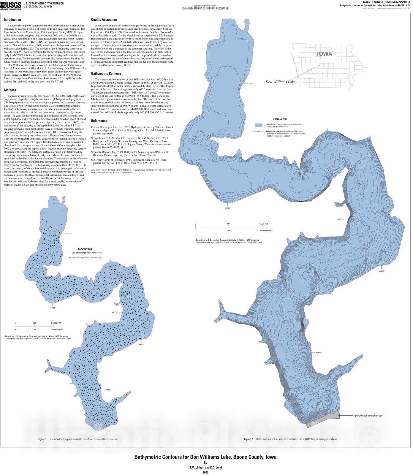 Map : Bathymetric contour maps for lakes surveyed in Iowa in 2003 [Don ...