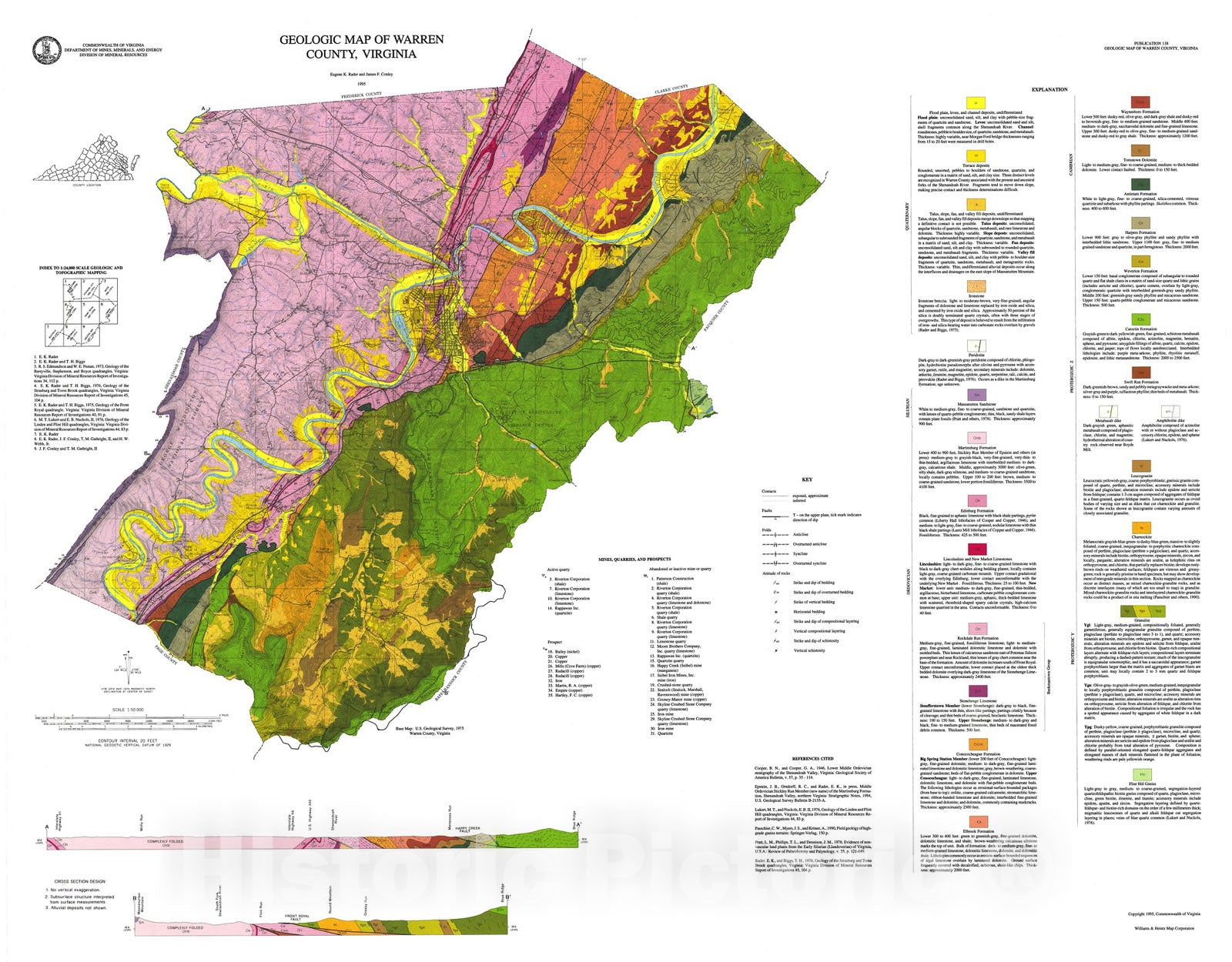 Map : Geologic map of Warren County, Virginia, 1995 Cartography Wall A ...