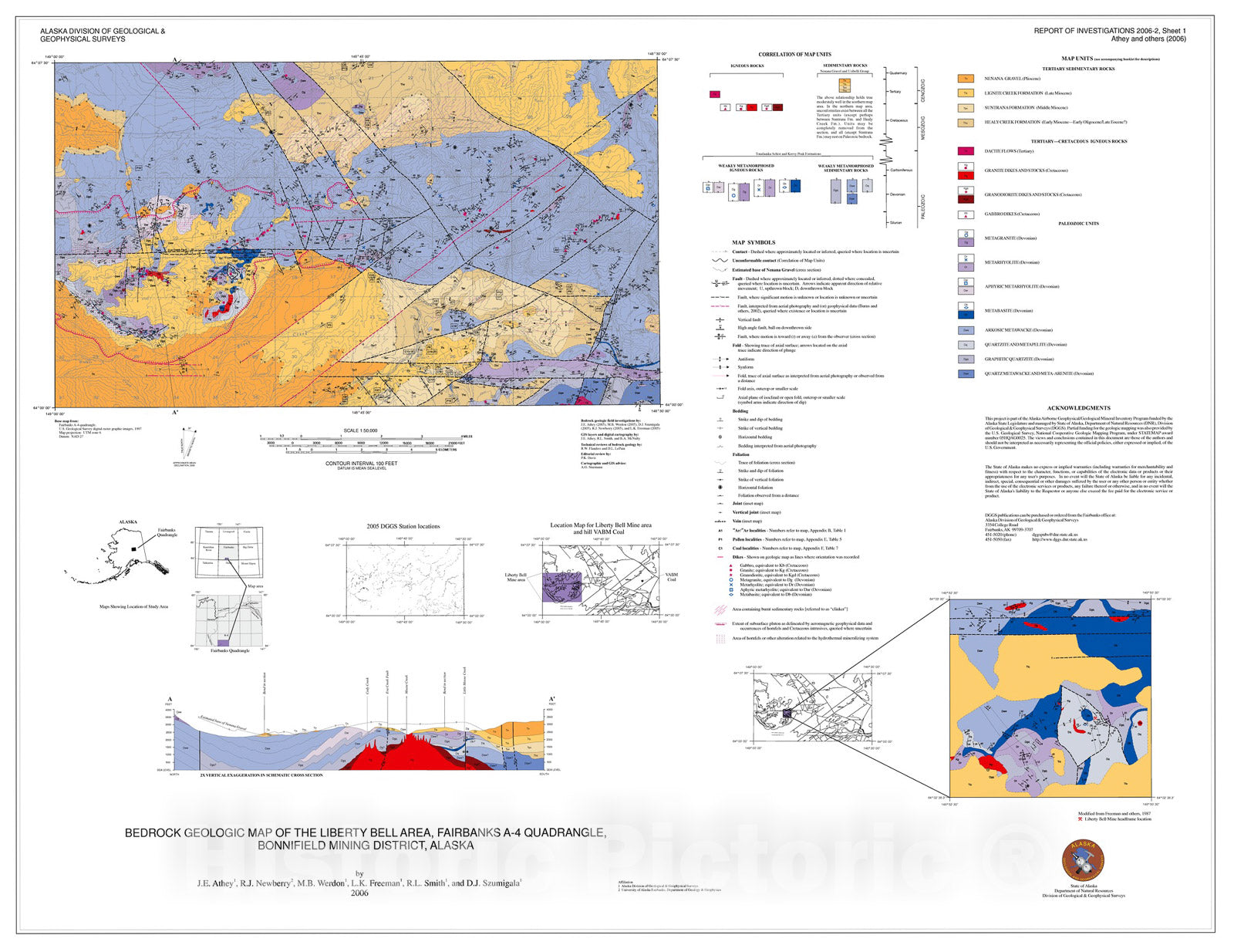 Map : Bedrock geologic map of the Liberty Bell area, Fairbanks A-4 Qua ...