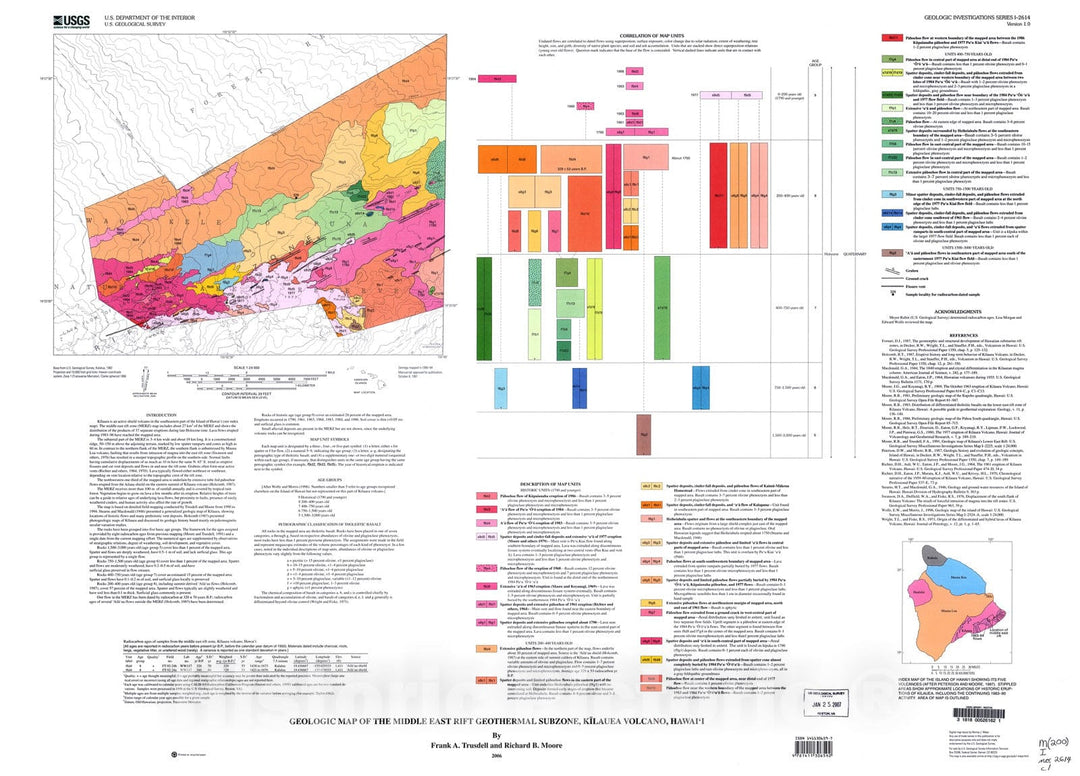 Map : Geologic map of the middle east rift geothermal subzone, Kilauea ...