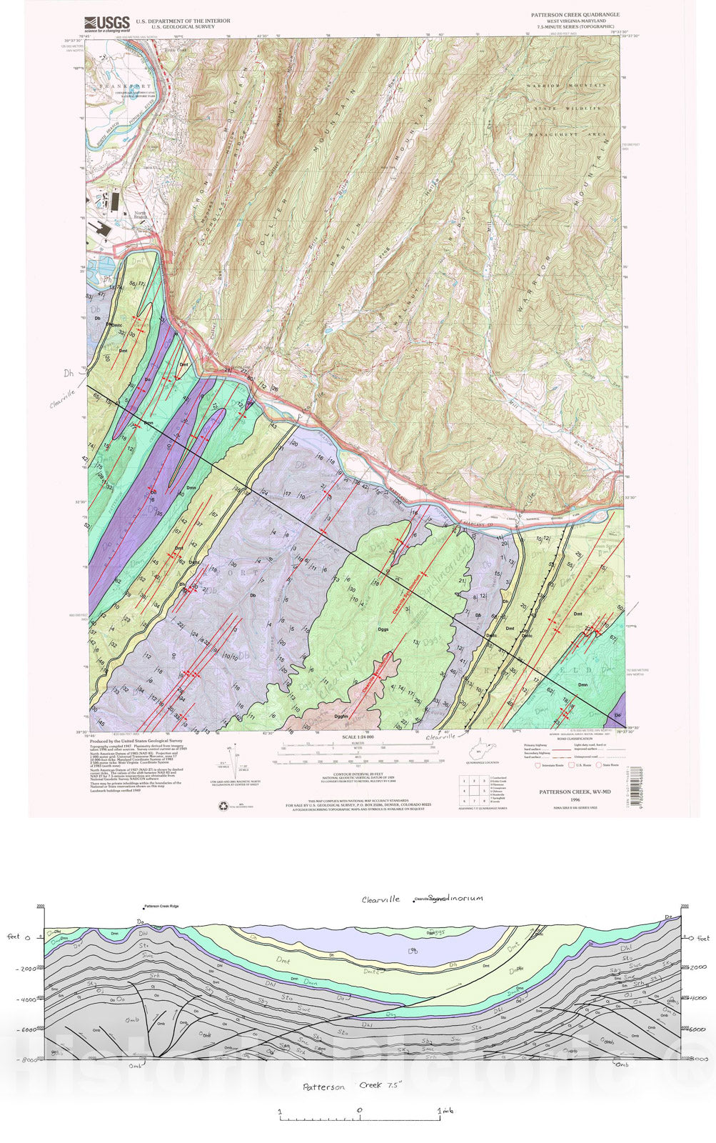 Map : Bedrock Geologic Map of the Patterson Creek 7.5' Quadrangle, 200 ...