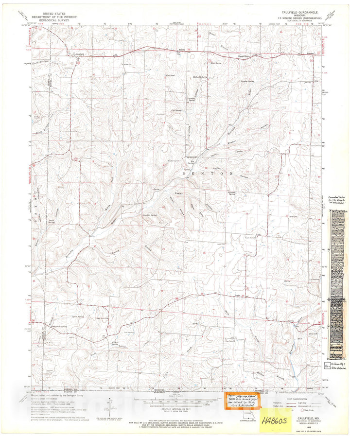 Map : Bedrock geologic map of the Caulfield seven 1/2' quadrangle, Mis ...
