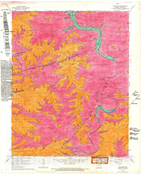 Map : Bedrock geologic map of the Sycamore seven 1/2' quadrangle, Miss ...