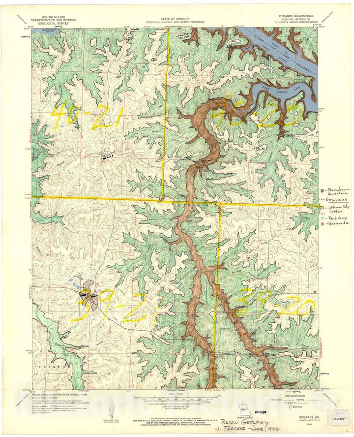 Map : Reconnaissance geologic map of the Edwards seven 1/2' quadrangle ...