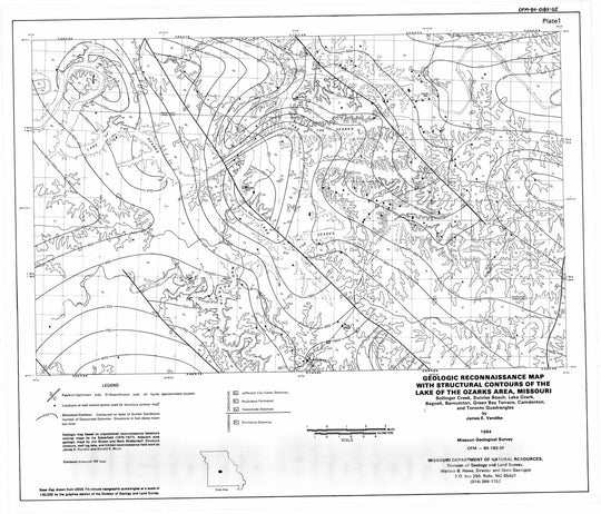 Map : Geologic reconnaissance and structural contour map of the Lake o ...
