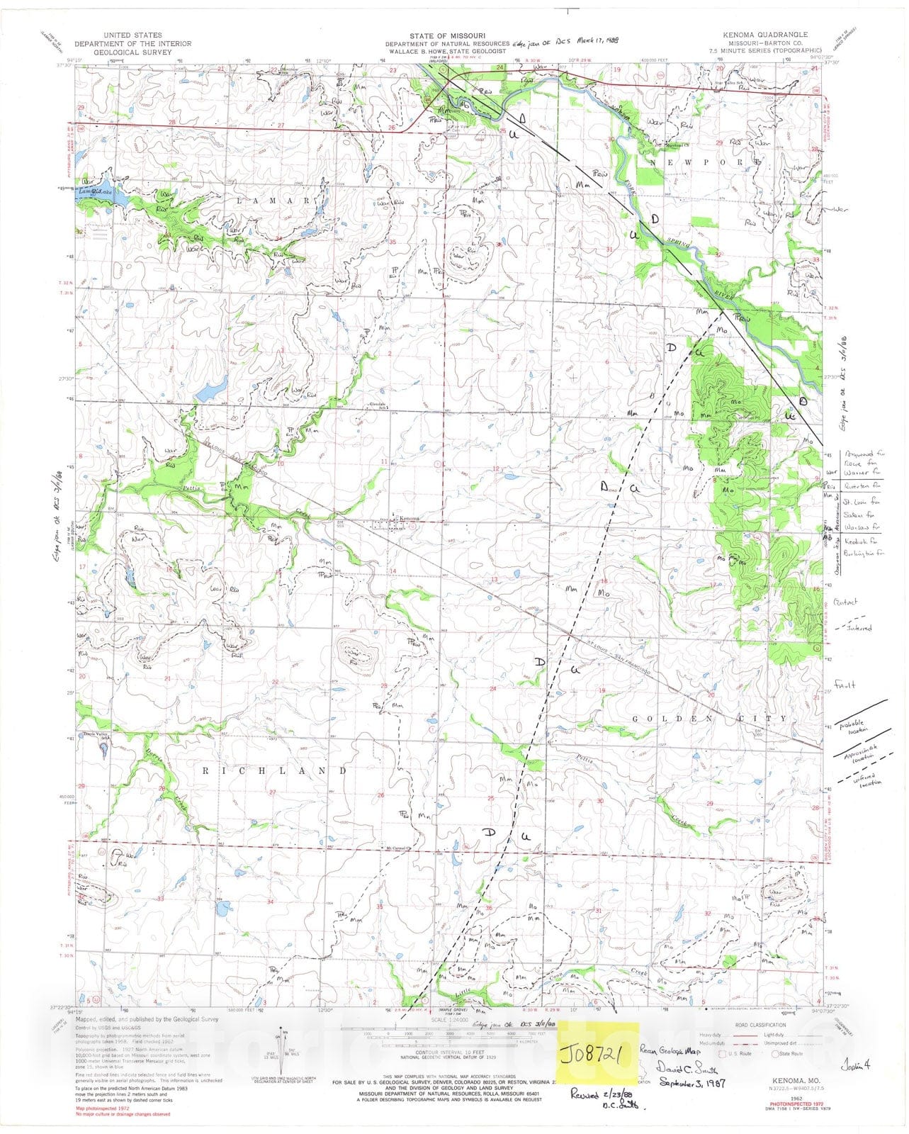 Map : Reconnaissance geologic map of the Kenoma seven 1/2' quadrangle ...