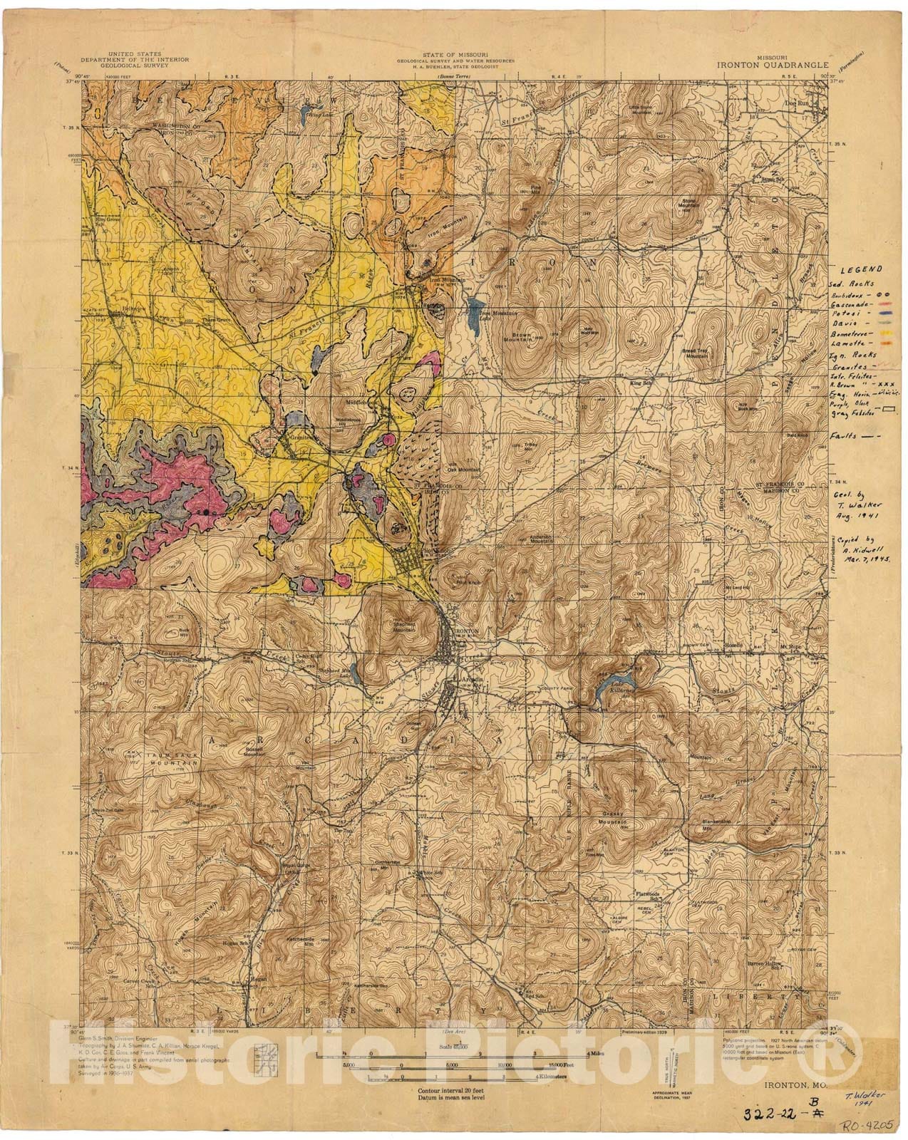 Map : Bedrock geologic map of the northwest quarter of the Ironton 15 ...