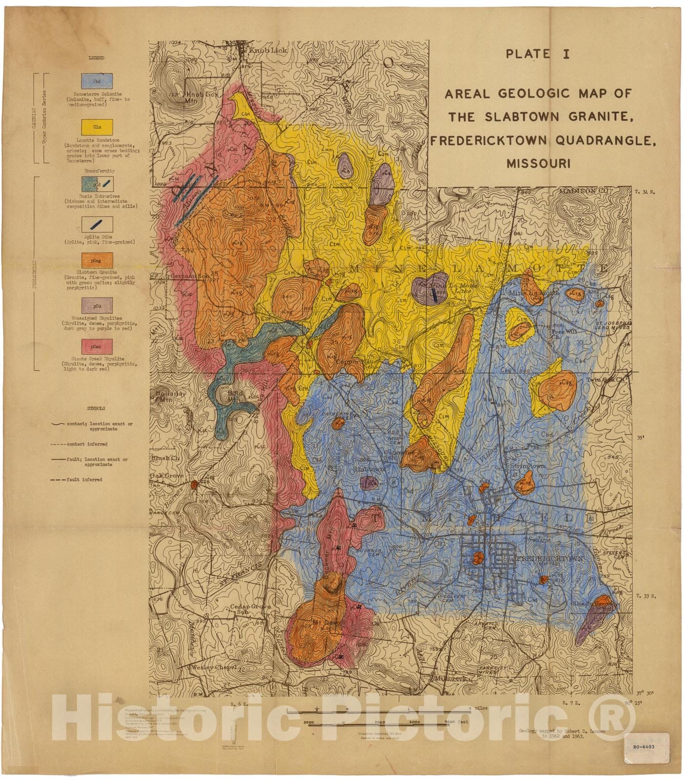 Map : Areal geologic map of the Slabtown Granite in the Fredericktown ...