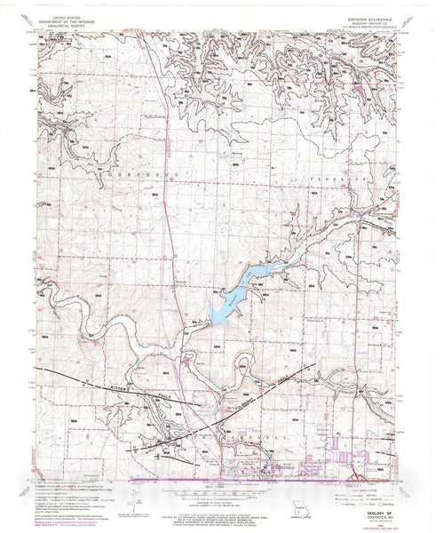 Map : Geology of the Ebenezer seven 1/2' quadrangle, Missouri, 1981 Ca ...