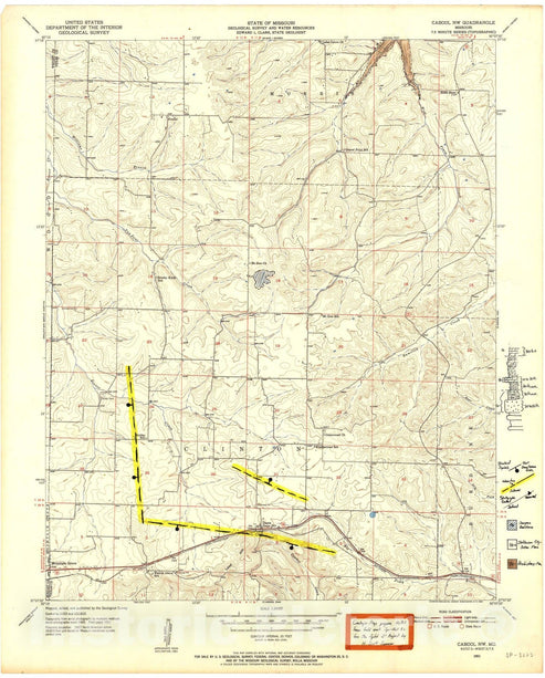 Map : Geologic map of the Cabool NW seven 1/2' quadrangle, Missouri, 1 ...