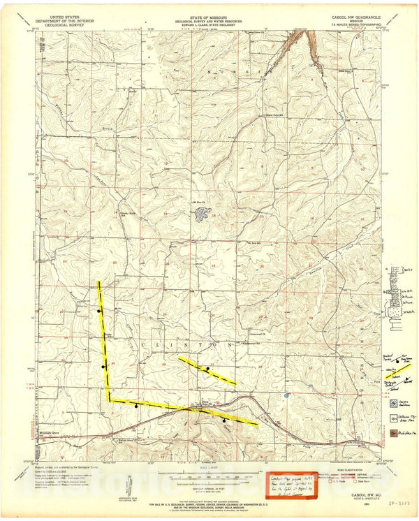 Map : Geologic map of the Cabool NW seven 1/2' quadrangle, Missouri, 1 ...