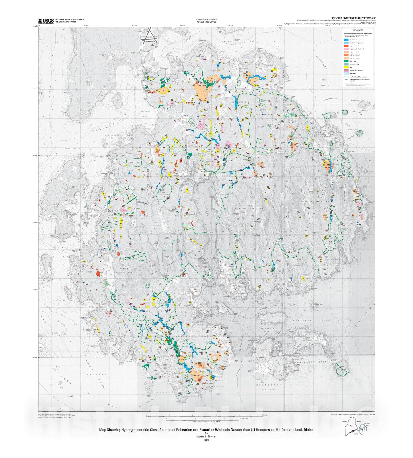 Map : Hydrogeomorphic classification of wetlands on Mt. Desert Island ...
