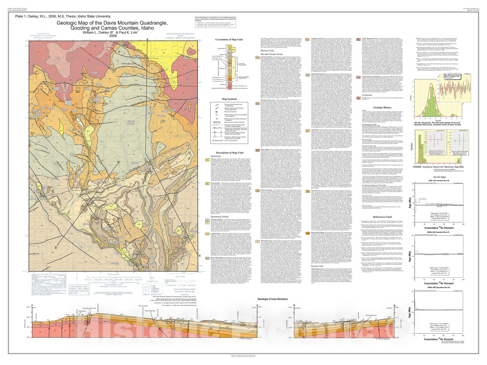 Map : Geologic Map of the Davis Mountain Quadrangle, Gooding and Camas ...
