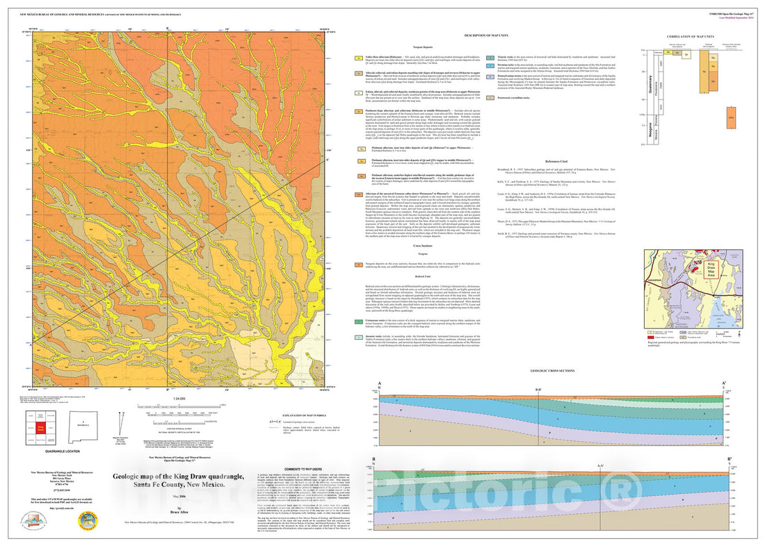 Map : Preliminary geologic map of the King Draw quadrangle, Santa Fe C ...