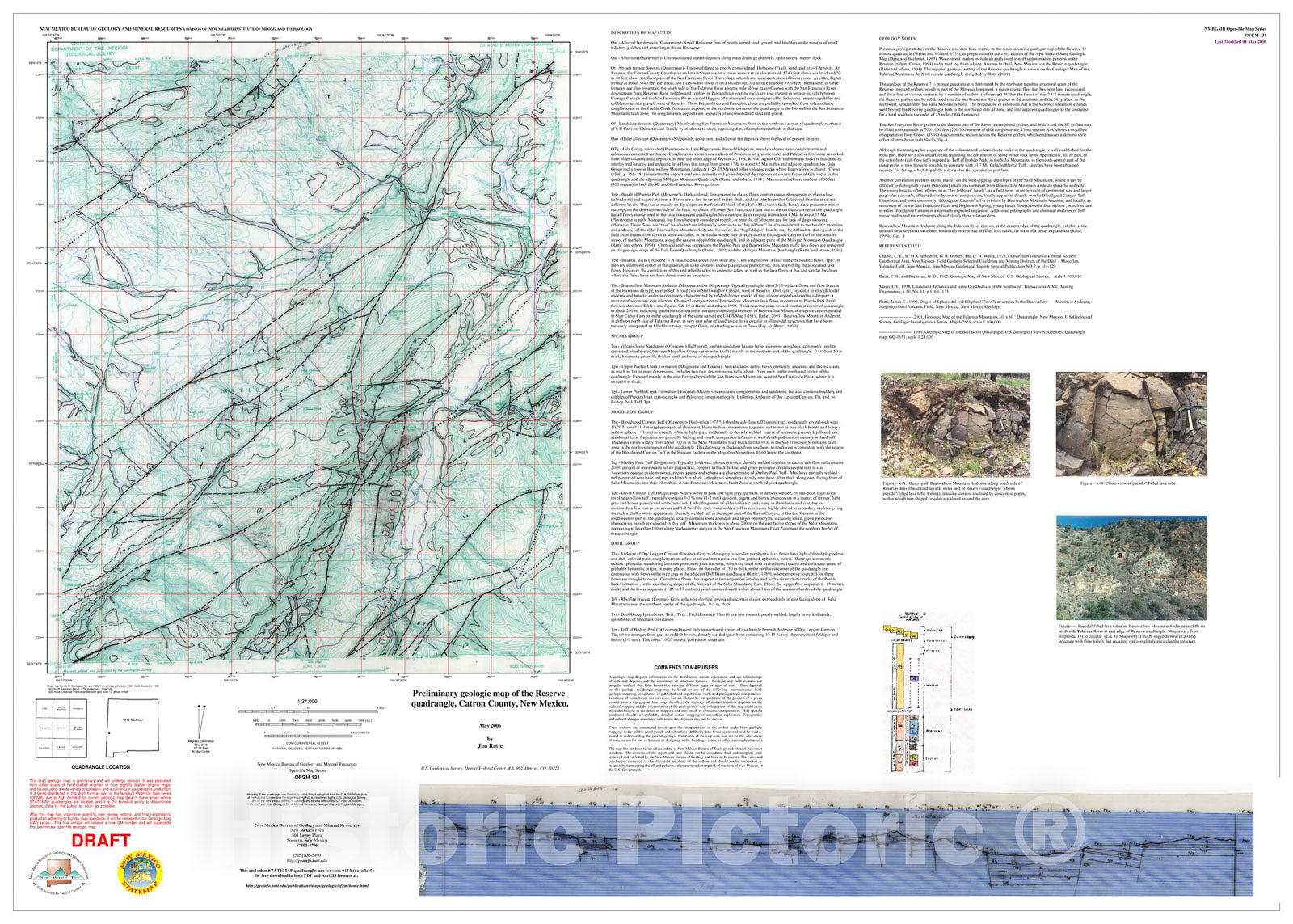 Map : Preliminary geologic map of the Reserve quadrangle, Catron Count ...