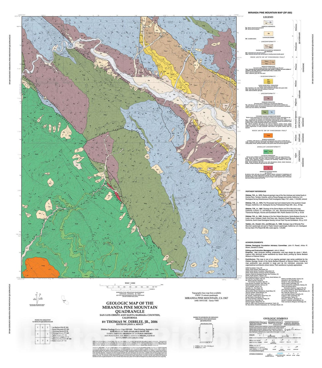 Map : Geologic map of the Miranda Pine Mountain quadrangle, San Luis O ...