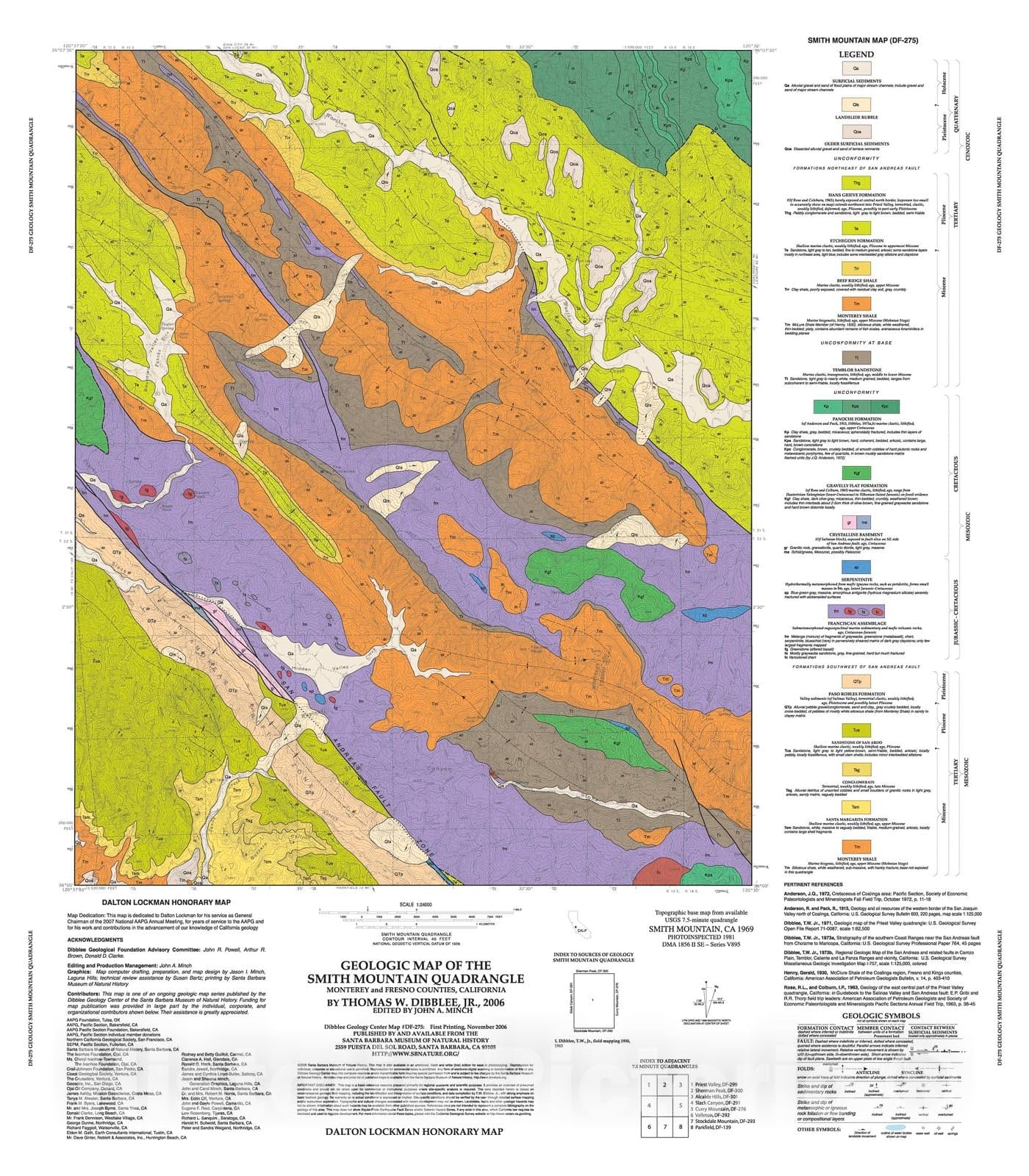 Map : Geologic map of the Smith Mountain quadrangle, Monterey and Fres ...
