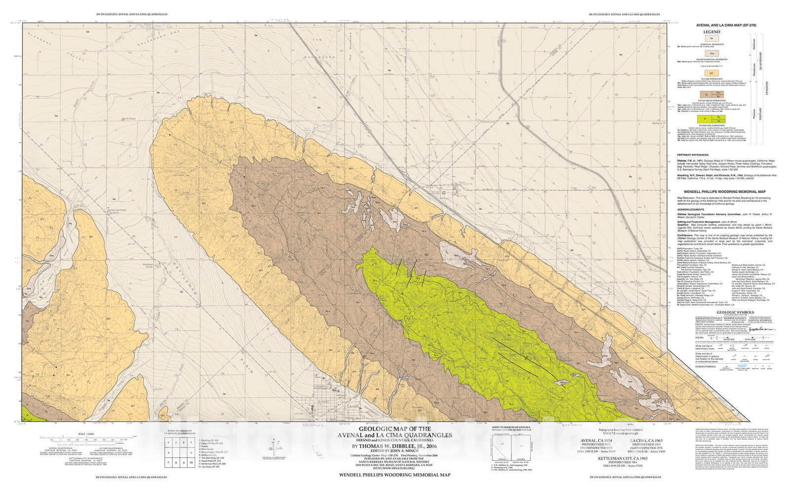 Map : Geologic map of the Avenal and La Cima quadrangles, Fresno and K ...