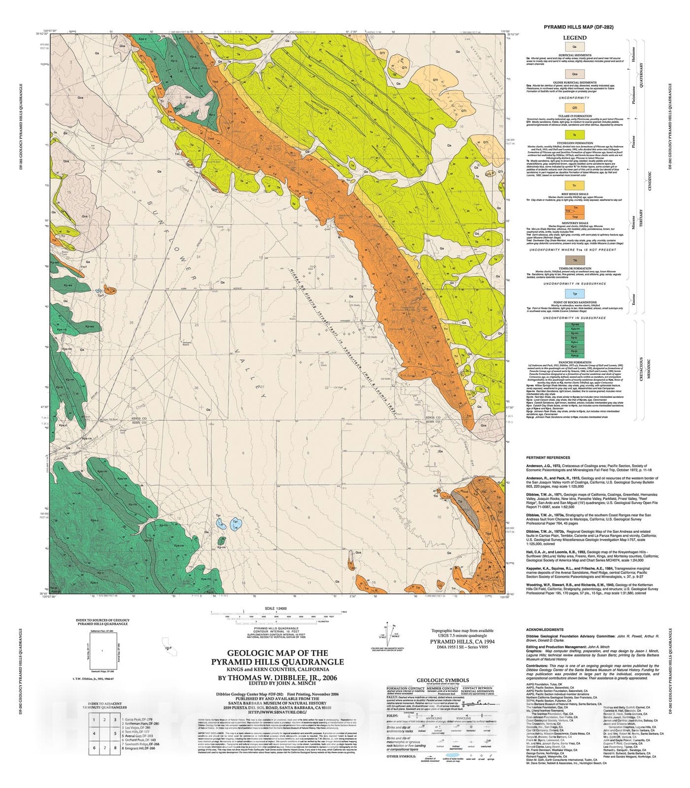 Map : Geologic map of the Pyramid Hills quadrangle, Kings and Kern Cou ...