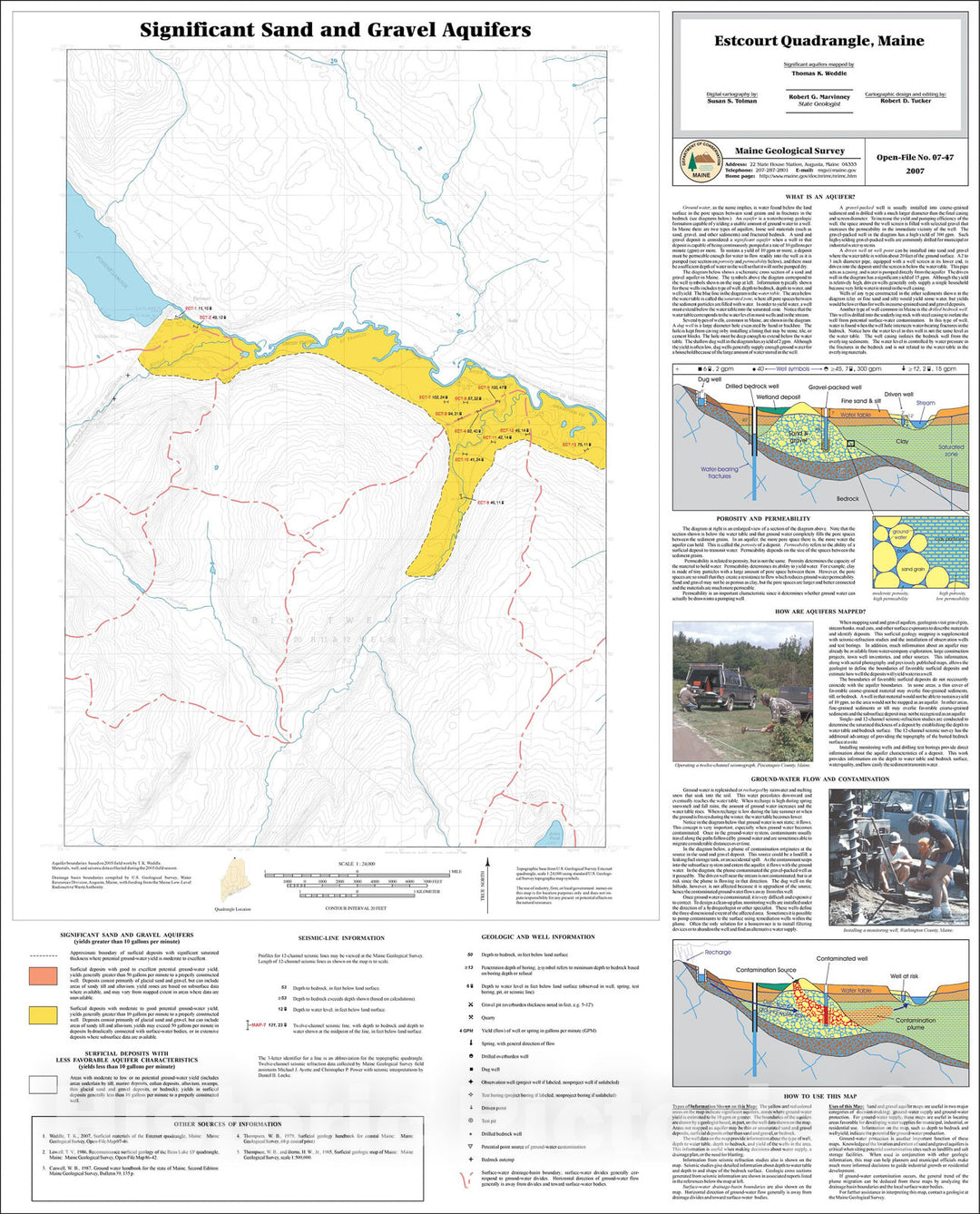 Map : Sand and gravel aquifers in the Estcourt quadrangle, Maine, 2007 ...