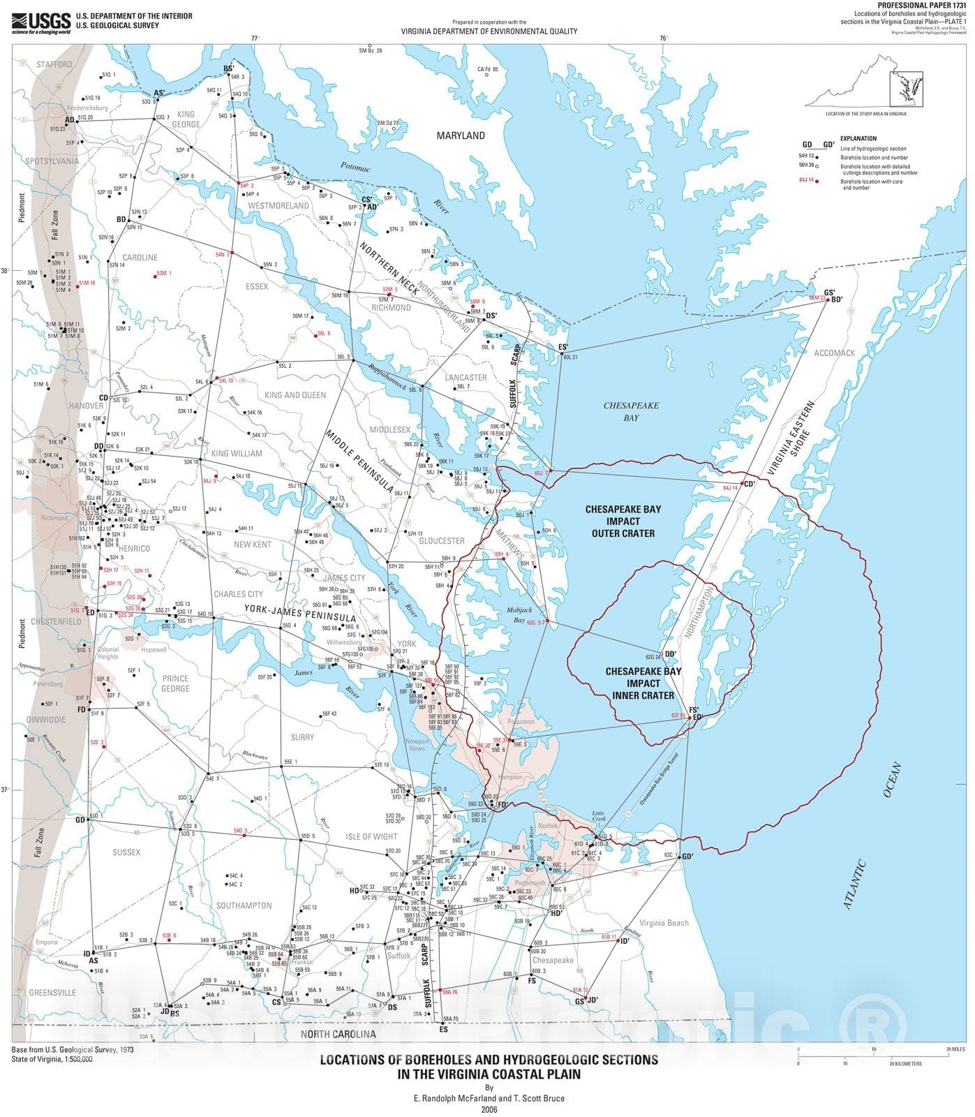 Map : The Virginia coastal plain hydrogeologic framework, 2007 Cartogr ...