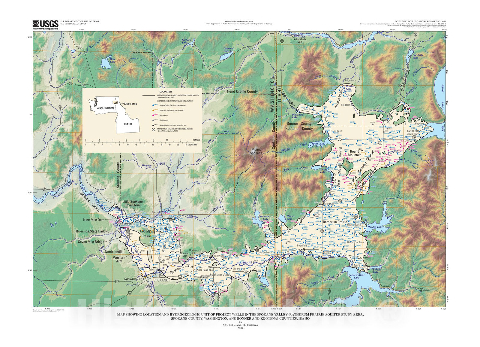 Map : Hydrogeologic framework and ground-water budget of the Spokane V ...