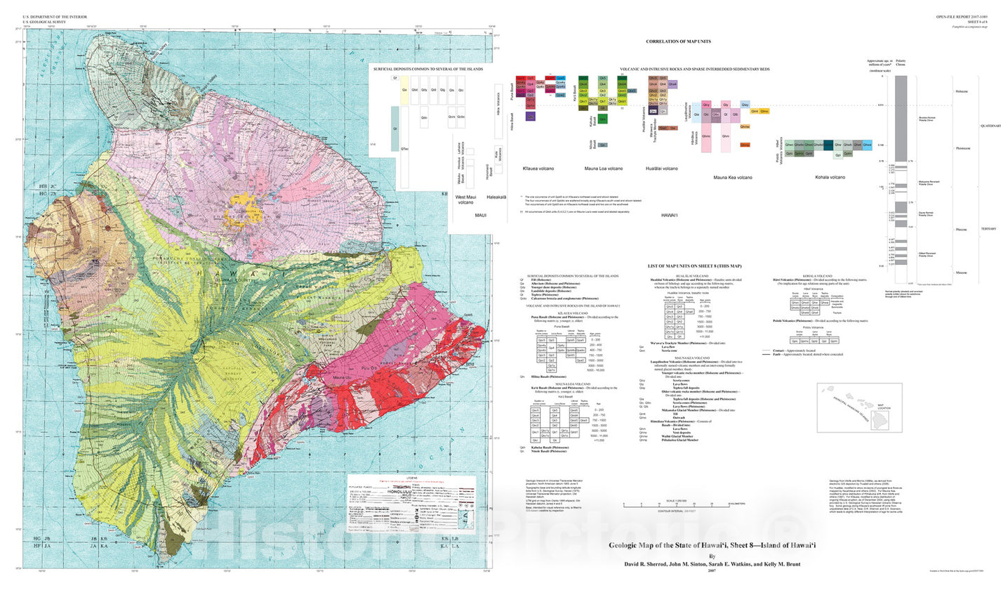 Map : Geologic map of the State of Hawai'i [Island of Hawaii. Maps of ...