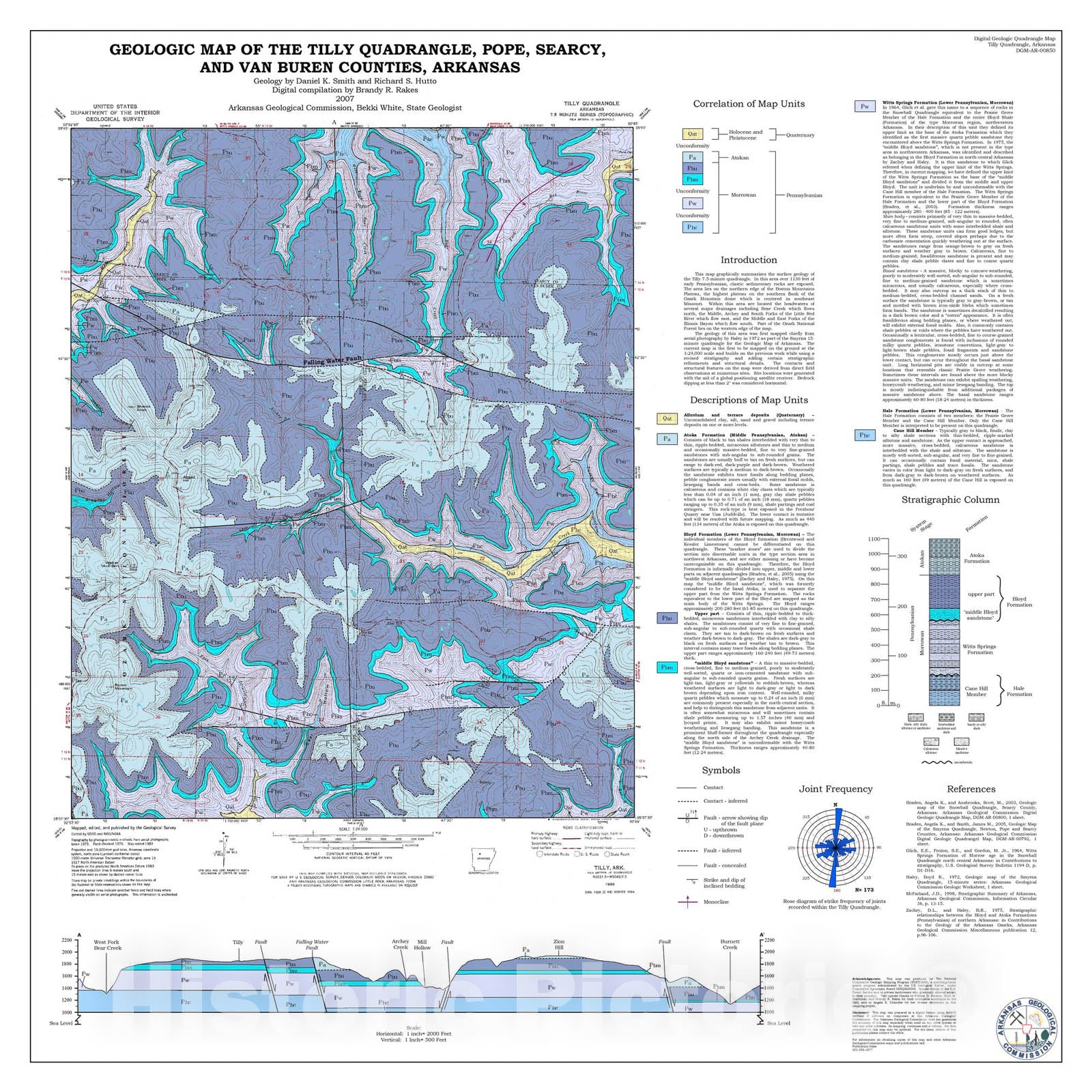 Map : Geologic map of the Tilly Quadrangle, Searcy and Van Buren Count ...