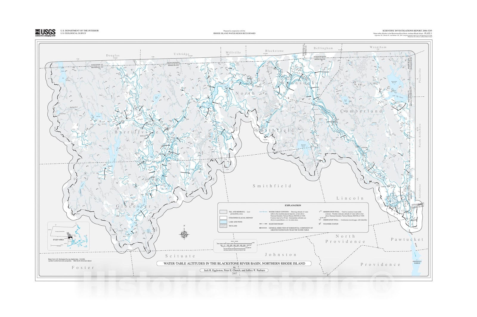 Map : Long-term ground-water levels and transmissivity in the Blacksto ...