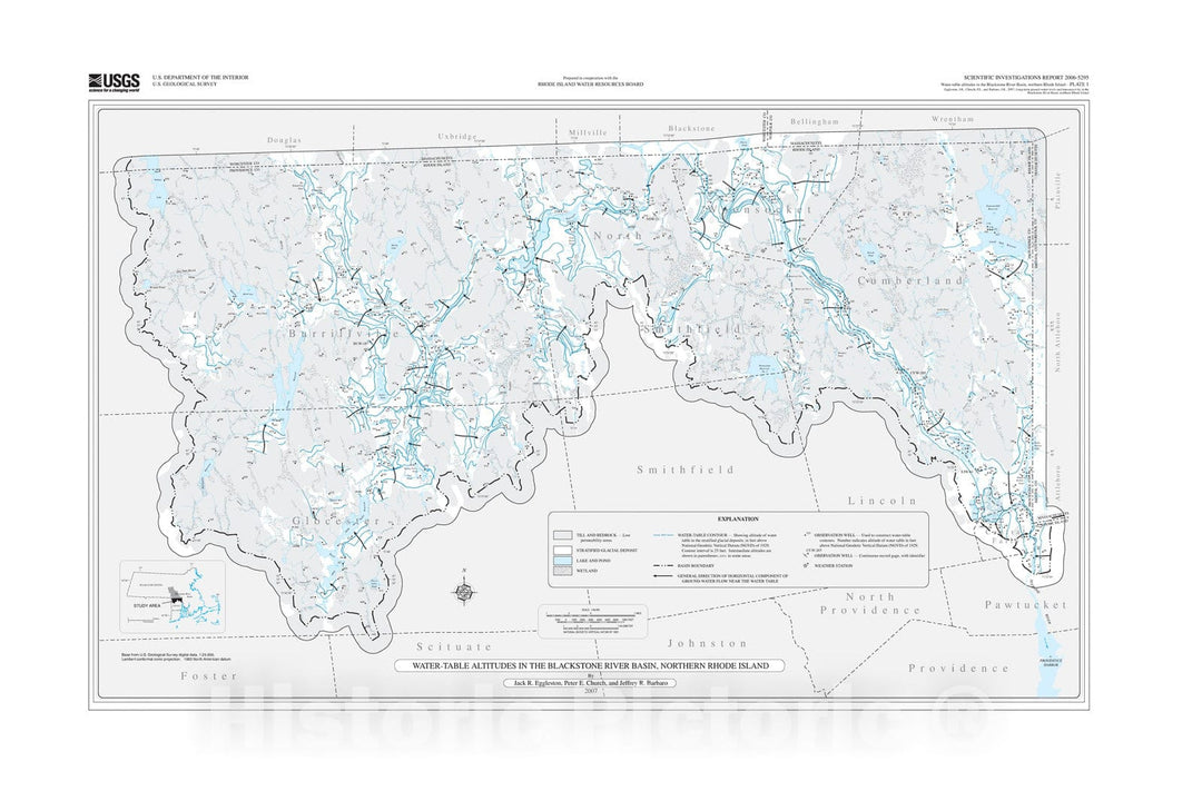 Map : Long-term ground-water levels and transmissivity in the Blacksto ...