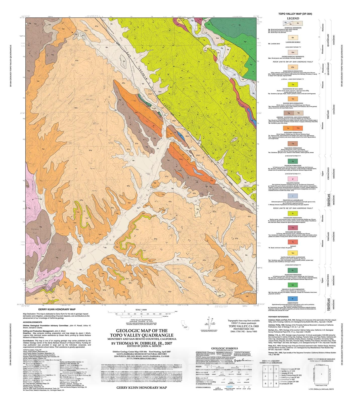 Map : Geologic map of the Topo Valley quadrangle, Monterey and San Ben ...