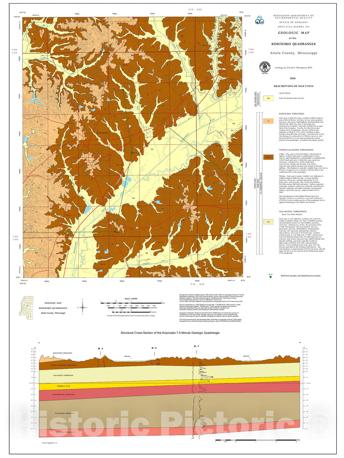 Map : Geologic map of the Kosciusko quadrangle, Attala County, Mississ ...