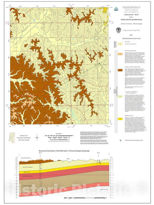 Map : Geologic map of the Ethel South quadrangle, Attala County, Missi ...
