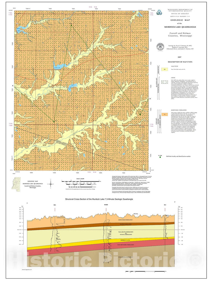 Map : Geologic map of the Murdock Lake quadrangle, Carroll and Holmes ...