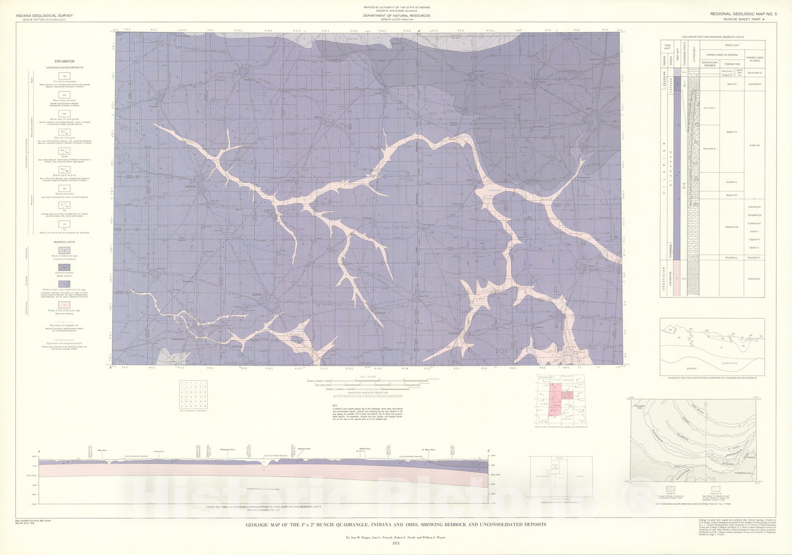 Map : Geologic map of the one degree x two degree Muncie quadrangle, I ...