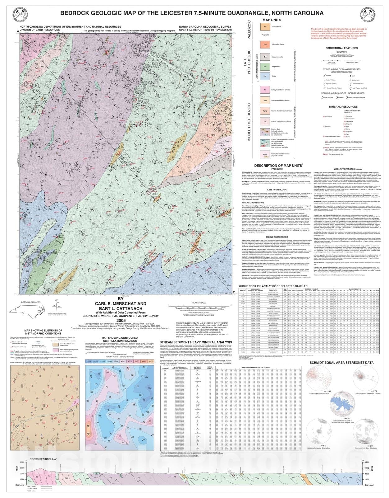 Map : Bedrock Geologic Map of the Leicester 7.5-Minute Quadrangle, Nor ...
